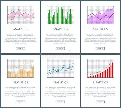 Statistics Charts And Analytics Color Diagrams Set Stock Vector Illustration Of Plot Concept