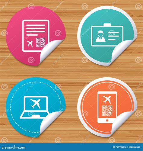 Qr Scan Code Icon Boarding Pass Flight Sign Stock Vector Illustration Of Scanner Boarding