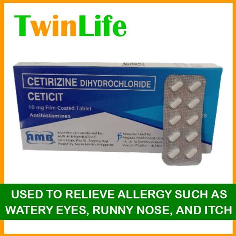 Cetirizine Ceticit Amb Hk 10mg Tablet 20pcs Lazada Ph