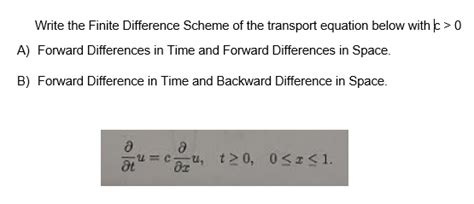 0 write the finite difference scheme of the