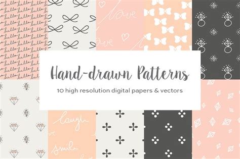 Cute Hand Drawn Patterns Hand Drawn Pattern Feminine Patterns Adobe Illustrator Pattern
