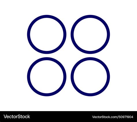 Circle Shape Outline Stroke Collection Symbol Blue