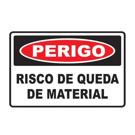 Placa Perigo Risco De Queda De Material Pvc 0 5mm 25x18cm Encontre Na