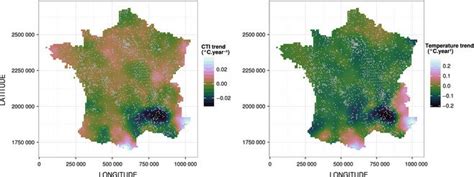 Spatial Interpolations Of Regional Trends In Spring Temperature Left Download Scientific