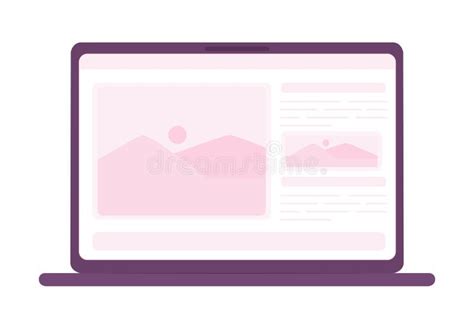Laptop Screen With Diagram And Charts Monochrome Flat Vector Object Stock Illustration