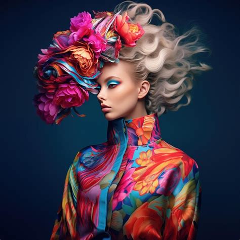 Premium Photo Art Portrait Of A Girl With Colorful Style