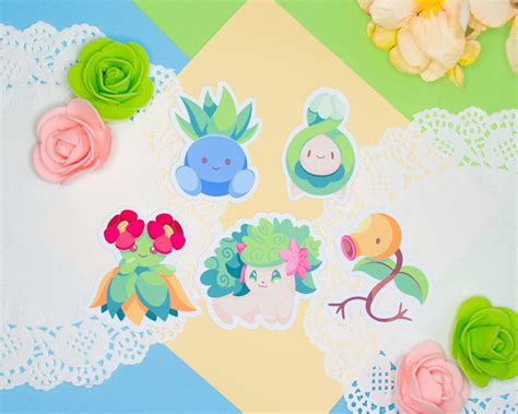 Grass Character Sticker Pack Die Cut Vinyl Sticker Pokemon Stickers