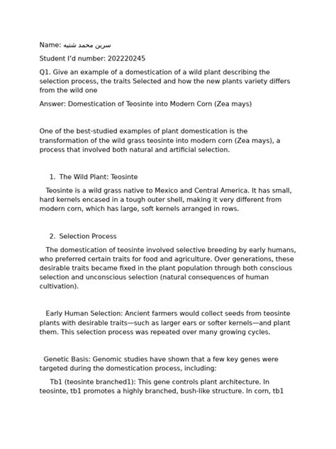 Plant Assignment 1 Pdf Dna Sequencing Maize