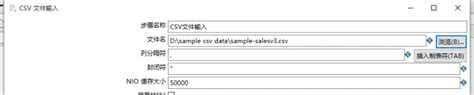 Kettlekettle Csvcsv文件输入csv文件处理