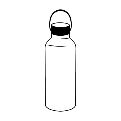 Premium Vector Vacuum Flask With Handle Vector Outline Doodle Sketch Isolated On White