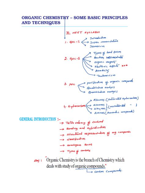 Goc I Class Notes Pdf Alkene Organic Compounds
