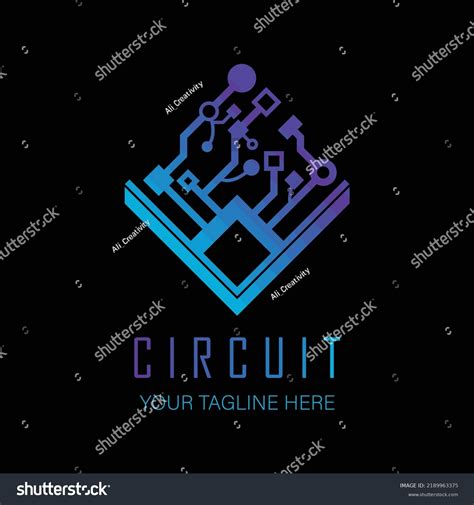 Circuit Logo Template Black Isolated Background Stock Vector Royalty