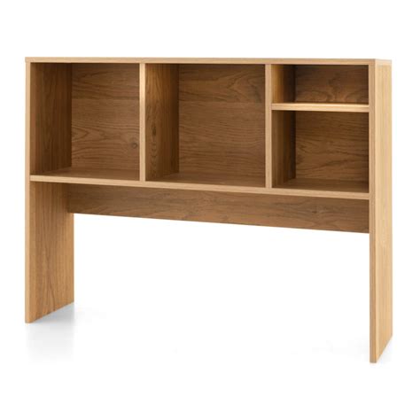 Computer Desktop Bookcase With 4 Cubbies And Open Back Compartment
