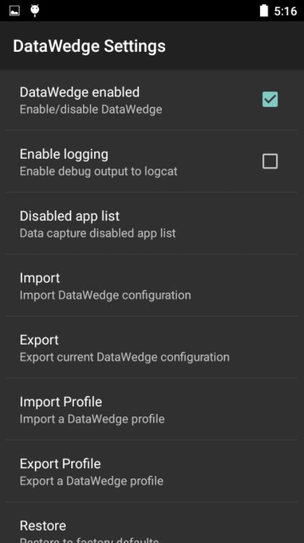 Datawedge Settings Zebra Technologies Techdocs