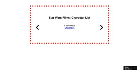 swapi movie and character info carousel in react codesandbox