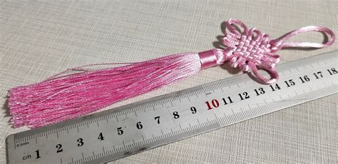 Chinese Knot Tassels Lucky Flat Knot Tassel Decorative Tassels Pink