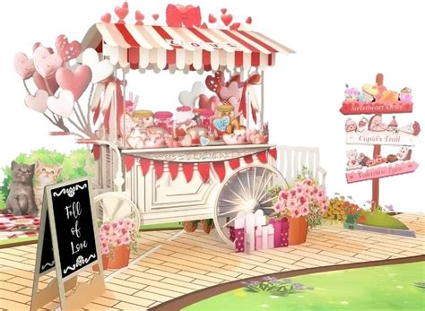 Candy Cart Pop Up Card 6 X 8 Pop Up Valentine Day