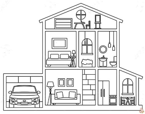 Simple Inside House Coloring Pages