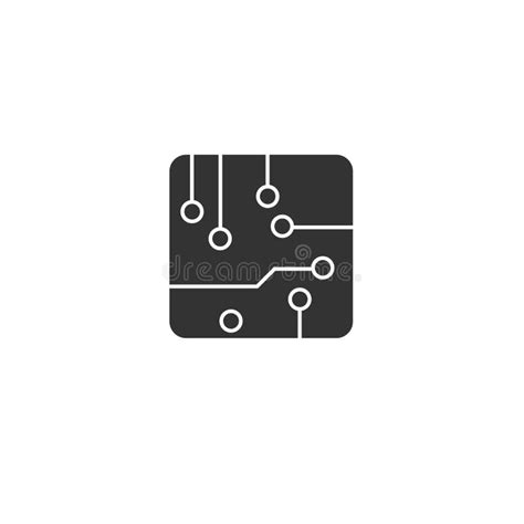 Circuit Board Icon Black In Flat Style Vector Illustration On White