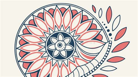 Colorful Spiral Radial Pattern With Circular Elements Shell Abstract Flower Vector Design