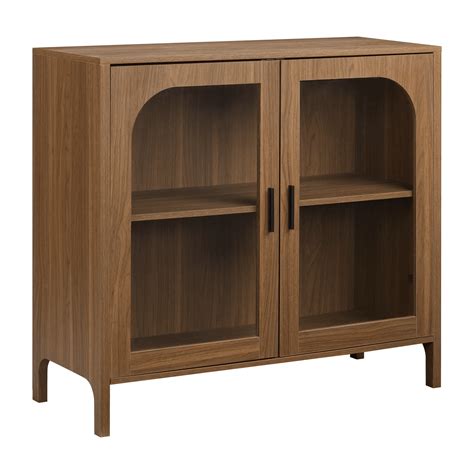 Wooden Veneer Buffet With Glass Doors Bouclair