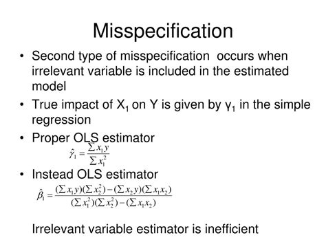 Ppt Misspecification Powerpoint Presentation Free Download Id 1791405