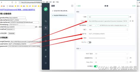esp8266 stm32 mqtt发送数据到阿里云服务器（二、使用mqttx本地软件测试功能） mqtt password 软件 csdn博客
