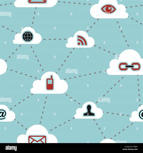 Social Media Cloud Computing Network Diagram Pattern Background Vector