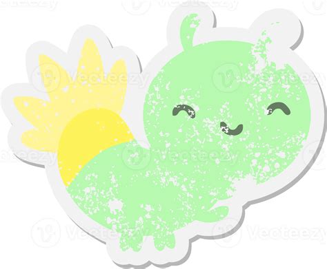 Cute Cartoon Glow Bug Grunge Sticker 45202020 Png