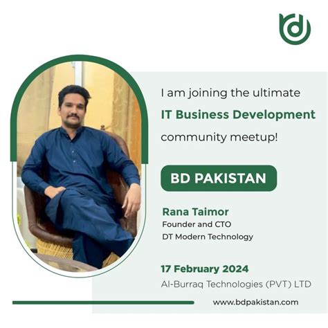 Join Bd Pakistan Meetup For It Business Development Rana Taimoor