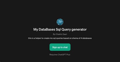 My Databases Sql Query Generator Ai Tool For Sql Queries