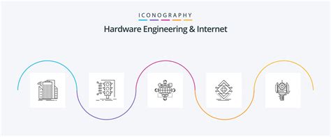Hardware Engineering And Internet Line 5 Icon Pack Including infrastructure. computing. smart ...