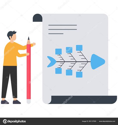 Fishbone Diagram Tool Analyze Cause Problem Analyze Problem Finding Solution Stock Vector By