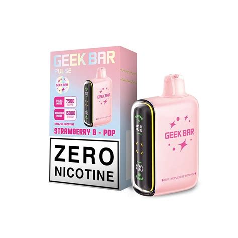 Geek Bar Pulse Zero Nicotine Disposable Vape 0 15000 Puffs Strawberry B Pop Element Vape