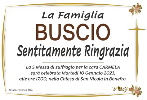 Ringraziamento Famiglia Buscio Vaccaro And Guadagni