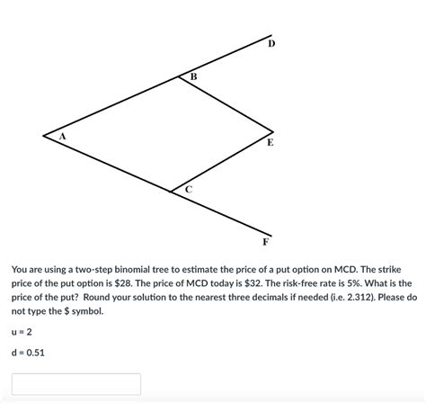 solved you are using a two step binomial tree to estimate