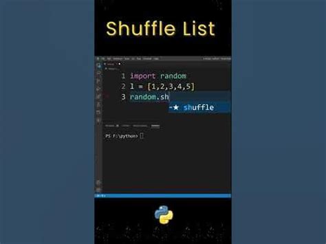 How to Shuffle a List in Python ? #shorts - YouTube