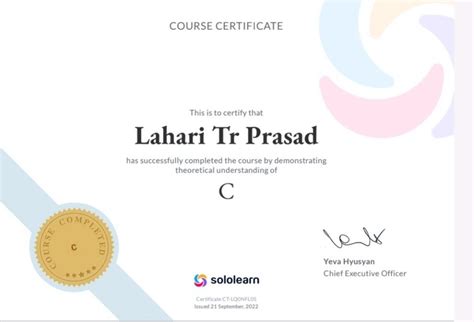 Cprogramming Sololearn Lahari T R Prasad