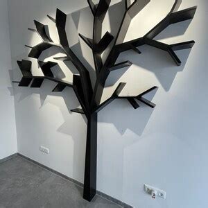 Treebookshelf Rustic Bookcase Production In Customised Sizes Natural Wood Solid Wood By Hand