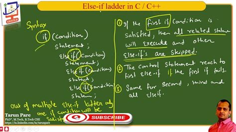 17 Else If Ladder In Conditional Control Statement Explained Using C Youtube