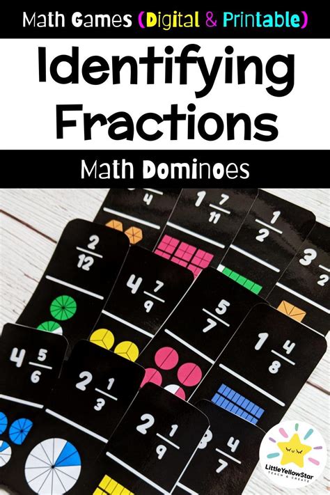 Math Games Math Dominoes Identifying Fractions Digital And Printable