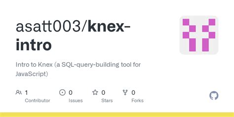 Github Asatt003knex Intro Intro To Knex A Sql Query Building Tool