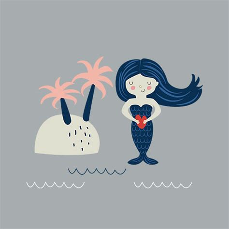 卡通女孩图案手绘卡通人物简笔卡通美人鱼