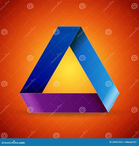 Moebius Origami Colorful Paper Triangle On Maroon Stock Vector Illustration Of Clear Abstract