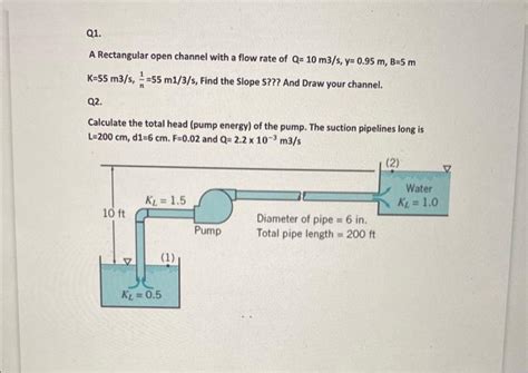 Solved A Rectangular Open Channel With A Flow Rate Of Q Chegg