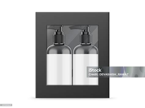 선물 세트에 펌프 모형이 있는 화장품 병 미용 제품 패키지 상자 모형 3d 일러스트레이션 3차원 형태에 대한 스톡 사진 및 기타 이미지 Istock
