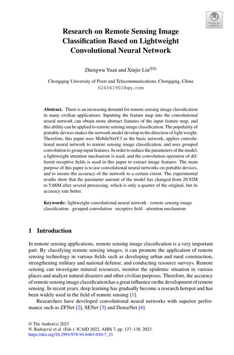 Pdf Research On Remote Sensing Image Classification Based On