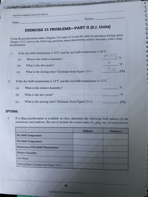 solved exercise 15 humidity name section exercise 15 pro