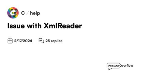 Issue With Xmlreader C