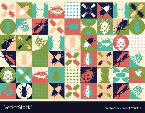 Insect Pattern Royalty Free Vector Image VectorStock